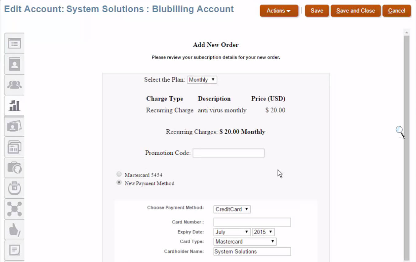 Oracle Subscription Billing Integration
