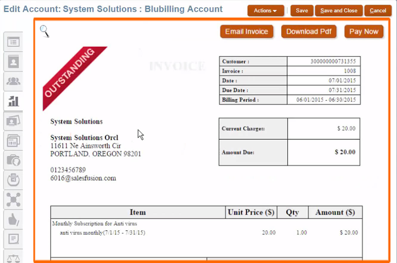 Oracle Invoicing and Billing Management Software
